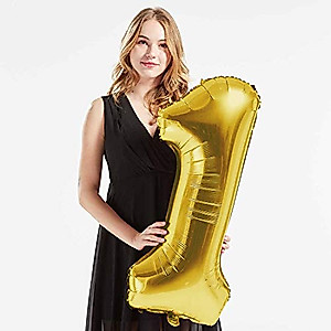 40inch Gold Foil 100 Helium Jumbo Digital Number Balloons, 100th Birthday Decoration for Women or Men, 100 Birthday Party Supplies