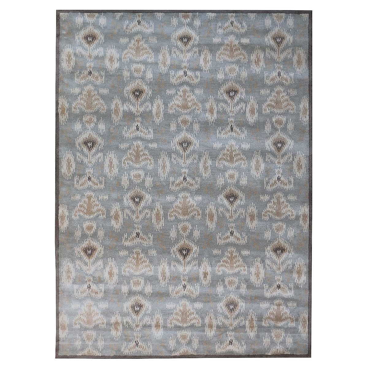 Wallard Design Marchesa Gray Traditional Oriental Style Handmade 100% Wool Rugs & Carpets (9x12)