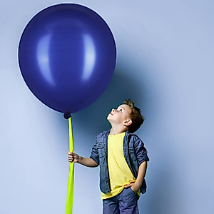 100 Pieces Latex Balloons Different Sizes 18/12/10/5 Inch Party Balloon Kit for Valentines Birthday Baby Shower Wedding Bride Graduation Party Decoration (Navy blue)