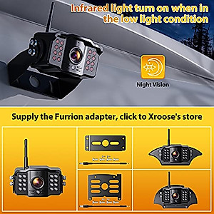 Wireless Backup Camera 7'' Monitor for RV Trailer, Extra Long Range Signal1080P Waterproof Infrared Night Vision Camera Recorder Monitor for Rear View Pickup Truck Motorhome Camper, Xroose CM1