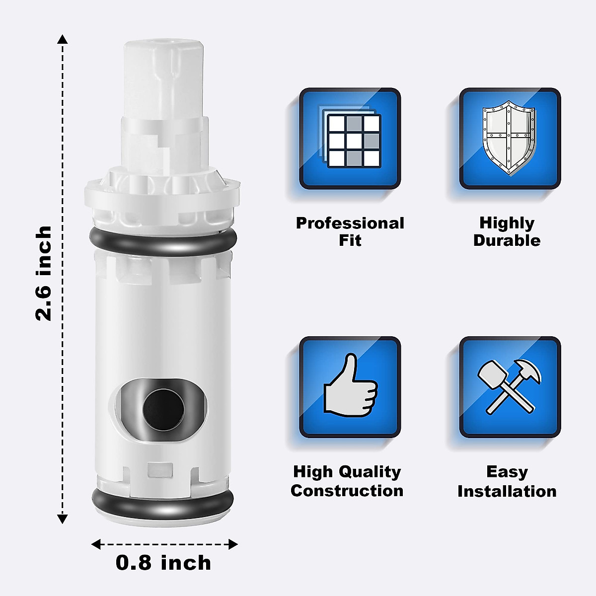 Enhon 3 Pack Faucet Cartridge Replacement Kit Compatible with Moen 1224 1224B Double Handle Faucets and Tub Showers, Durable Brass and Plastic