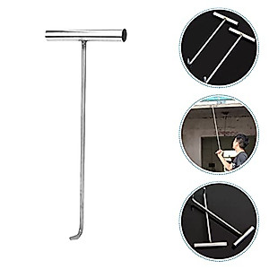 HANABASS Ing Style Pull Drain Handle for Open Steel Stainless Llift Lifter Duty Home Grate Tool Long Hook Shutter Meat Silver Manhole Pulling Storm Door Shape Hooks Lift Heavy T Cover