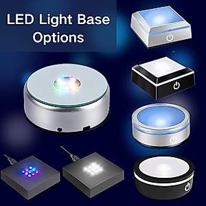 PawCrystal 3D Crystal Photo Heart with LED Light Base Options, Personalized Gifts with Your Own Photo, Pet Memorial Gifts, Laser Engraving 3D Pictures and Customized Text