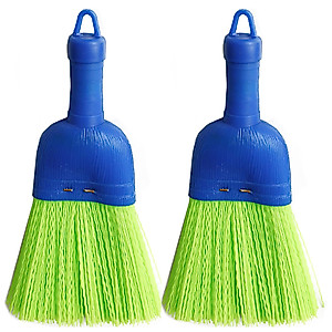 Whisk Broom, Hand Broom, 2PCS Plastic Hand Broom with Thick Bristle, 4.7x9.8 Mini Broom with Hang Holes, Hand Broom Brush for Tabletops, Windowsills, Corners, Furniture