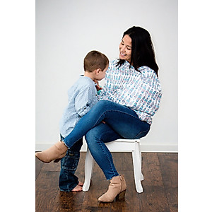 Baby Car Seat & Nursing Cover & Drawstring Carry Bag in Cute Feather Design Shower Gift Breathable Stretchy Universal 4 in 1 Multi-Use Infant Carseat Canopy Covers Shopping Cart High Chair Stroller