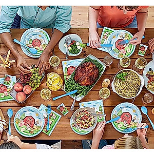 Piooluialy Farm Animal Party Supplies Tableware Set - Farm Birthday Baby Shower Decorations Include Dinner Plates, Cups, Napkins, Cutlery, Farm House Animal Barnyard Theme Party Supplies | Serves 24