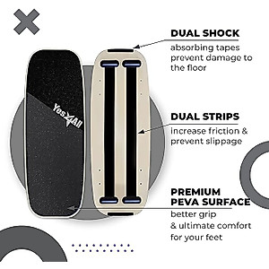 Yes4All Premium Surf Balance Board Trainer with Adjustable Stoppers for Improve Balance, Build Strength & Surf Trainer