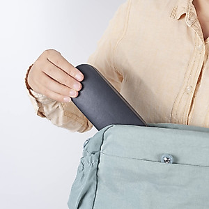 Marvolia Glasses Case Hard Shell Eyeglasses Case PU Leather Protective Case for Sunglasses Eyeglasses with Cleaning Cloth for Men Women - Black