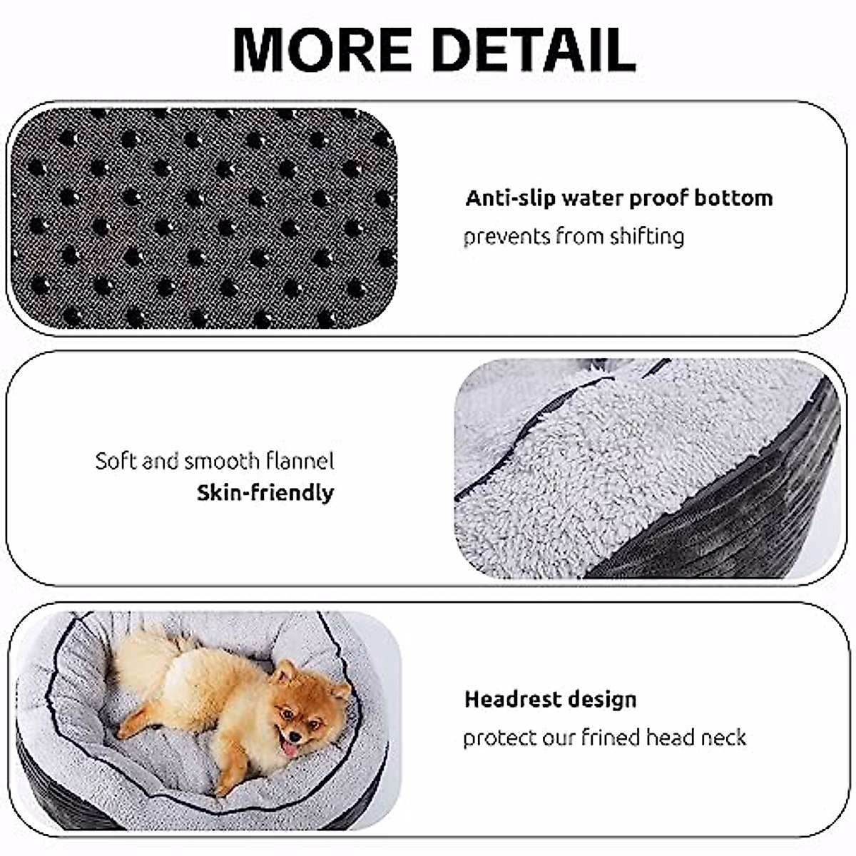 Dog Bed for Large Medium Small Dogs, Soft Calming Puppy Dog Bed Orthopedic Dog Sofa Bed Durable Washable Puppy Bed Medium Large Dog Bed Square, Comfortable Puppy Dog Bed