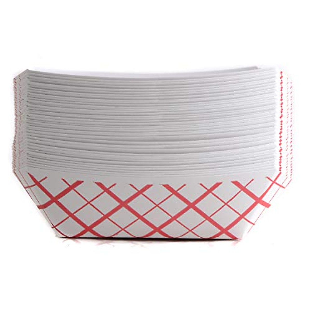 100ct Disposable Paper Food Tray (1/4 LB) - Red Check Food Tray, USA MADE, Recyclable, Biodegradable, Compostable, Great for Picnics, Carnivals, Party, Camping, BBQ, Restaurants, Fries (0.25lb)