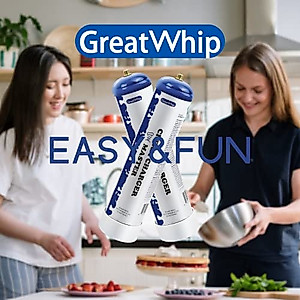 GreatWhip Whipped Cream Chargers, 615g Whip Cream Charger Cylinder, 6 Cylinders (1 Carton)