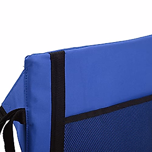 Tgoon Folding Bleacher Cushion, Portable Lightweight Folding Stadium Seat Oxford Cloth for Lawn(Blue)