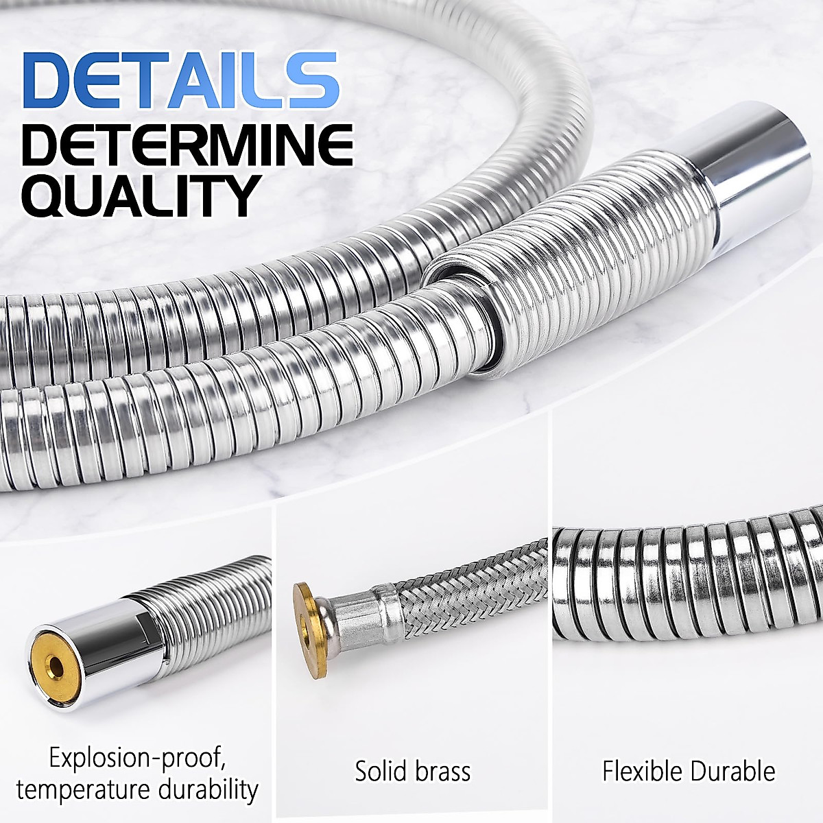 Spray Valve with 38" Flexible Pre Rinse Hose, Commercial Pre Rinse Sprayer with Stainless Steel Hose & Anti-Slip Pre Rinse Sprayer Assembly for Commercial Industrial Restaurant Kitchen Sink Faucet