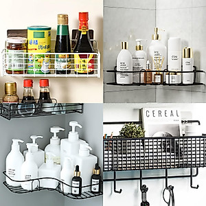 ALAHUGYEF 12 Pcs Adhesive Sticker Hooks for Shower Caddy, Adhesive Sticker Replacement Hook for Corner Shower Shelve, Strong Sticky Heavy-Duty Wall Adhesives Transparent for Bathroom Soap Holder