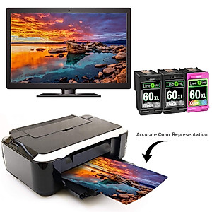 Limeink Remanufactured Ink Cartridge 60XL 60 XL Replacement for HP Envy 100 110 120 Photosmart c4680 c4780 c4795 d110 Deskjet d2680 f2430 f4280 f4440 f4480 f4580 Printer (2 Black, 1 Color)