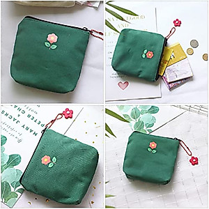 Healifty 1 pc Zipper Charm Bag- Purse Organiser Makeup Compact Portable Practical Storage Green for Nursing Multipurpose Coin and Tie Travel Products Tampons Girls Decorative Earphone