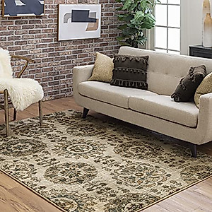 Mohawk Home Belgravia Transitional Geometric, Ornamental Gray 8' x 11' Area Rug Perfect for Living Room, Dining Room, Office