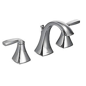 Moen Voss Polished Nickel Two-Handle Widespread Bathroom Faucet, Valve Required, T6905NL