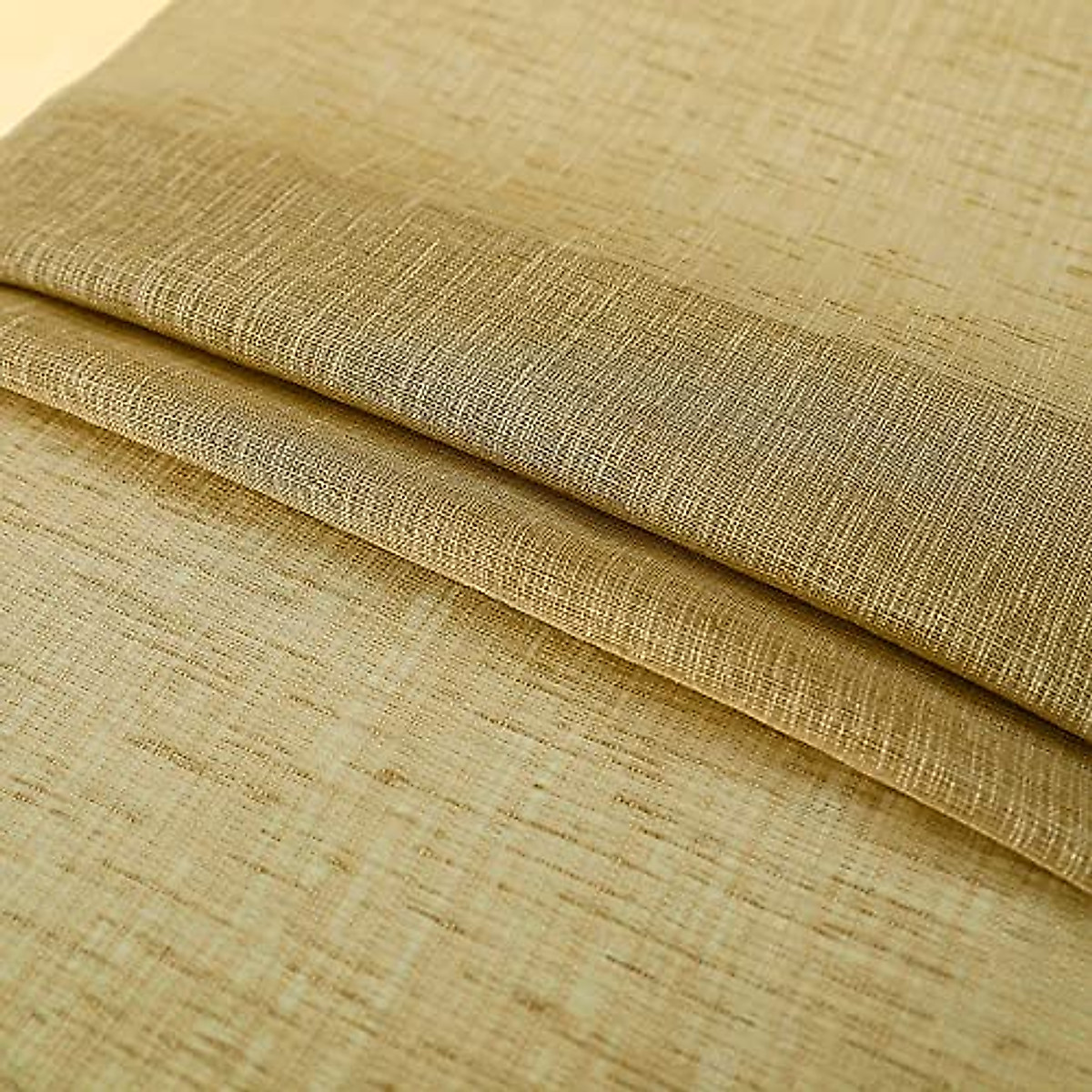 KOUFALL Gold Valances for Windows Rod Pocket Semi Sheer Curtain Toppers Gold Yellow Mustard Valance for Living Room Bathroom Fall Decoration Holiday Decor Kitchen 52 x 18 Inch Length