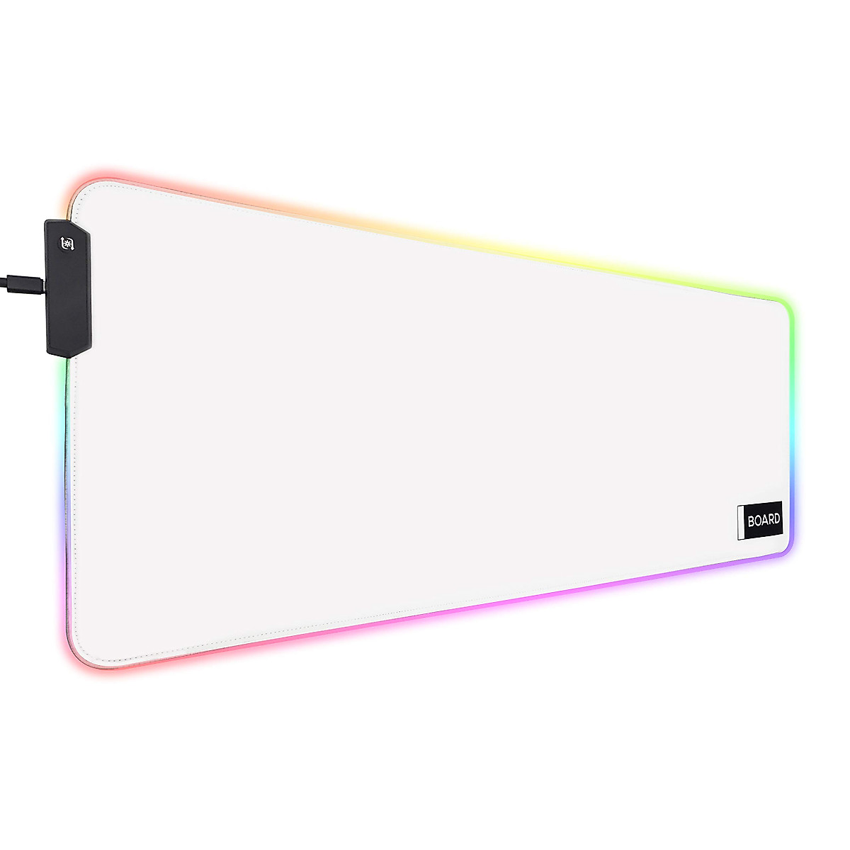 Board | Extended White RGB Gaming Mouse Pad/Mat XXL: 10 Lighting Modes 7 Monochromatic Light, Maximum Control and Speed, Ultra Thick 4mm, Non-Slip Large Mousepad and Keyboard Mat 31.5"x11.8"x0.16"