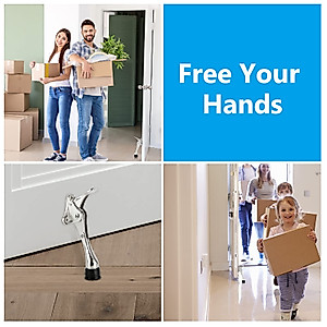 FVIEXE 6 Packs Door Stoppers, Metal Doorstop Door Holder Kick Stopper Commercial Kickdown Door Stops, Door Stop for Bottom of Door with One Touch and Rubber Tip Kickstand Replacements