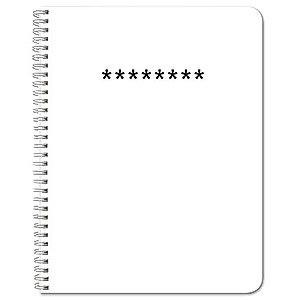 BookFactory Password Journal/Password Organizer/Password Book/Password Keeper, 120 Pages - 8.5" x 11", Durable Thick Translucent Cover, Wire-O Binding (LOG-120-7CW-PP-(PasswordLog))