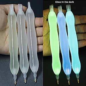 Glow in the Dark Diamond Painting Pen for Diamond Painting Tools and Accessories, Rhinestone Picker Tool Diamond Pen for Quick Stick Pen Diamond Painting Accessories Pens Diamond Art Pens,Yellow Green