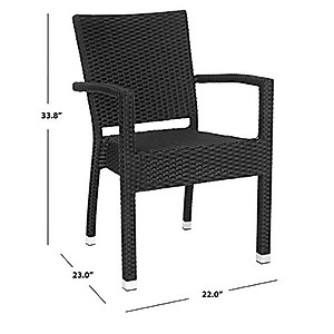 Safavieh Outdoor Living Collection Kelda Wicker Arm Chairs