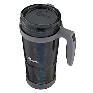 Bubba Brands Vacuum-Insulated Stainless Steel Tumbler with Lid, Straw, Removable Bumper and Handle, 32oz Reusable Iced Coffee or Water Cup, BPA-Free Travel Tumbler, Licorice Iridescent