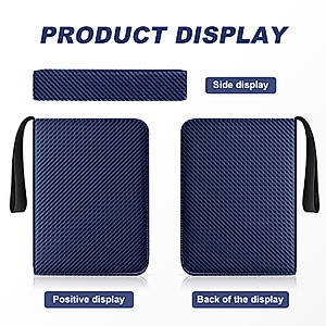 400 Pockets PACKAPRO Trading Cards Binder - Zipper Sports Cards Collector with Removable Sleeves - Card Binders Album Folder Holder for TCG Yugioh Cards Binder Boys Girls Gifts - Stripe Blue