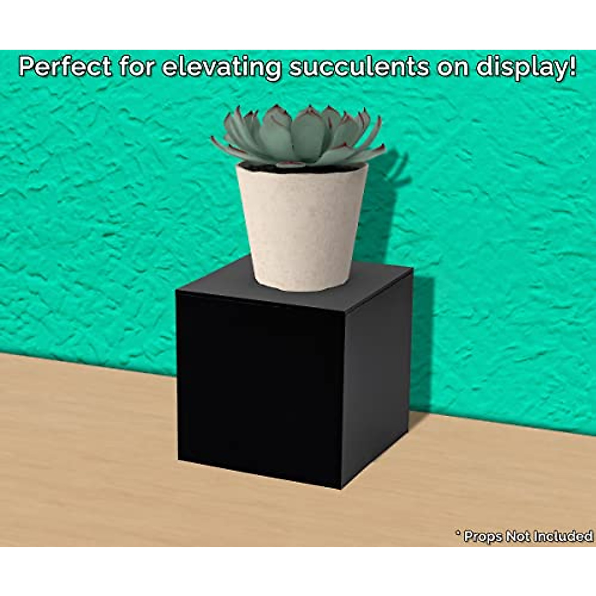 Marketing Holders Lucite Glossy Black Box 5 Sided Cube Pedestal 5 Inch Throne Platform Art Collectible Display Stand Riser Models Memorabilia Trophies Business TradeShows Expos