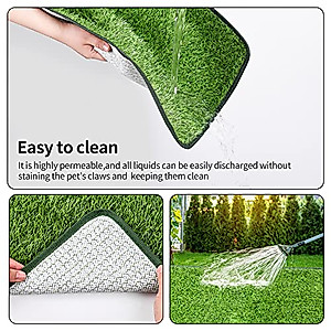 Indoor Dog Potty Grass Pad, 17"×27" Puppy Potty Training Artificial Grass Mats, Dog Grass Pee Pad with Tray, 3 Layered Dog Potty Trainer Easy to Clean (Dog Potty Grass Pad)