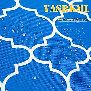 YASRKML 16 x16 inch Waterproof Outdoor Throw Pillow Covers Set of 2, Decorative Farmhouse Square Pillow Cushion Cases UV Protection, Modern Pillowcase for Patio Garden Balcony (Navy Blue)