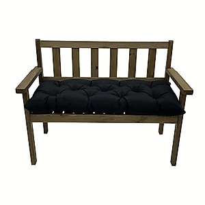 SEAHOME Indoor/Outdoor Bench Cushion,Waterproof Swing Seat Cushion,Outdoor Chair Cuhion,for Lounger Garden Furniture Patio Loveseat (47.2'' x 19.7'', Black)