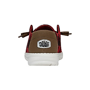 Hey Dude Wendy Buffalo Plaid Red/Black Size 5 | Women’s Shoes | Women’s Slip-on Loafers | Comfortable & Light-Weight