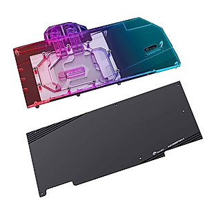 Bykski GPU Copper Water Cooling Block for EVGA RTX3090 RTX3080 RTX3080Ti FTW3 Ultra Gaming (5V LED GPU Block with Backplate)