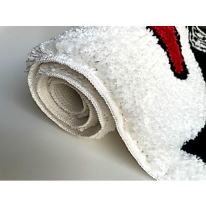 Cool Rug for Bedroom, 2x3 Funky Aesthetic Retro Non Slip Washable Fluffy Absorbent Bathroom Rug,Cute Modern Abstract Bedside Area Rug Soft Funny Tufted Small Throw Rugs for Entryway Indoor