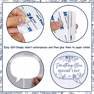 kreat4joy Something Blue Before i Do Bridal Shower Decorations, 24pcs Something Blue Bridal Shower Photo Booth Props for Woman Girl Bridal Shower Bachelorette Wedding Engagement Party