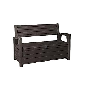 Generic 60 Gallon Plastic Resin Outdoor Storage with Sitting (Non-Brushed Brown), Onesize