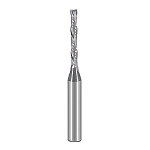 HOZLY Spiral Router Bits Up&Down Compression Bit 1/8 inch Cutting Diameter, 1/4 inch Shank HRC55 Solid Carbide CNC End Mill for Wood Carving Engraving Grinding