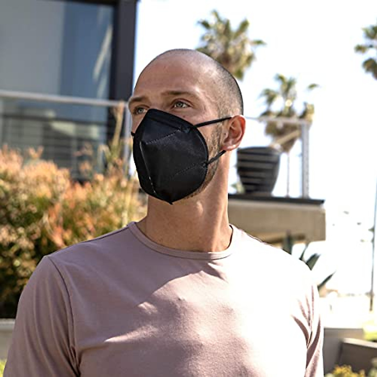 Aidway 5 Layer Face Mask Made In USA Pack of 10 Masks (Black)