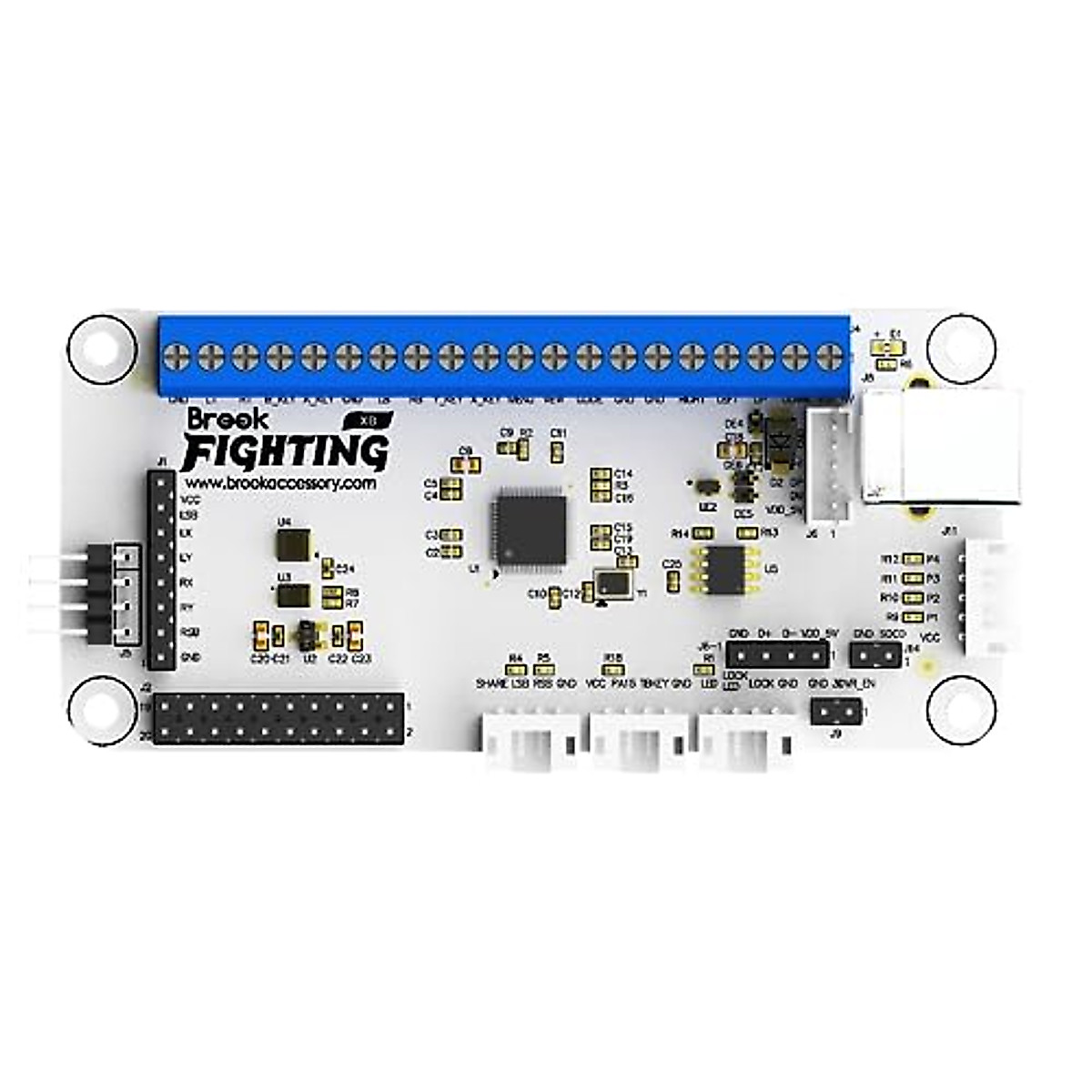 Brook XB Fighting Board - Pre-installed header version, Arcade Stick PCB For XB 360, Original Consoles, and PC