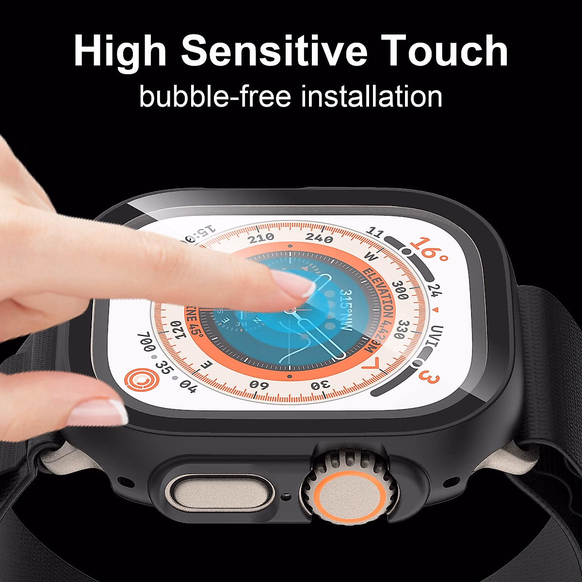 HASDON [12 Pack] Case Compatible with Apple Watch Ultra 2/Ultra 49mm with Tempered Glass Screen Protector, Full Coverage Bumper Hard PC Protective Cover for iWatch 49mm Accessories