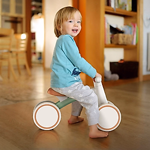 SEREED Baby Balance Bike for 1-2 Year Olds - 4 Wheels, First Bike for Toddlers, Birthday Gift (Green)