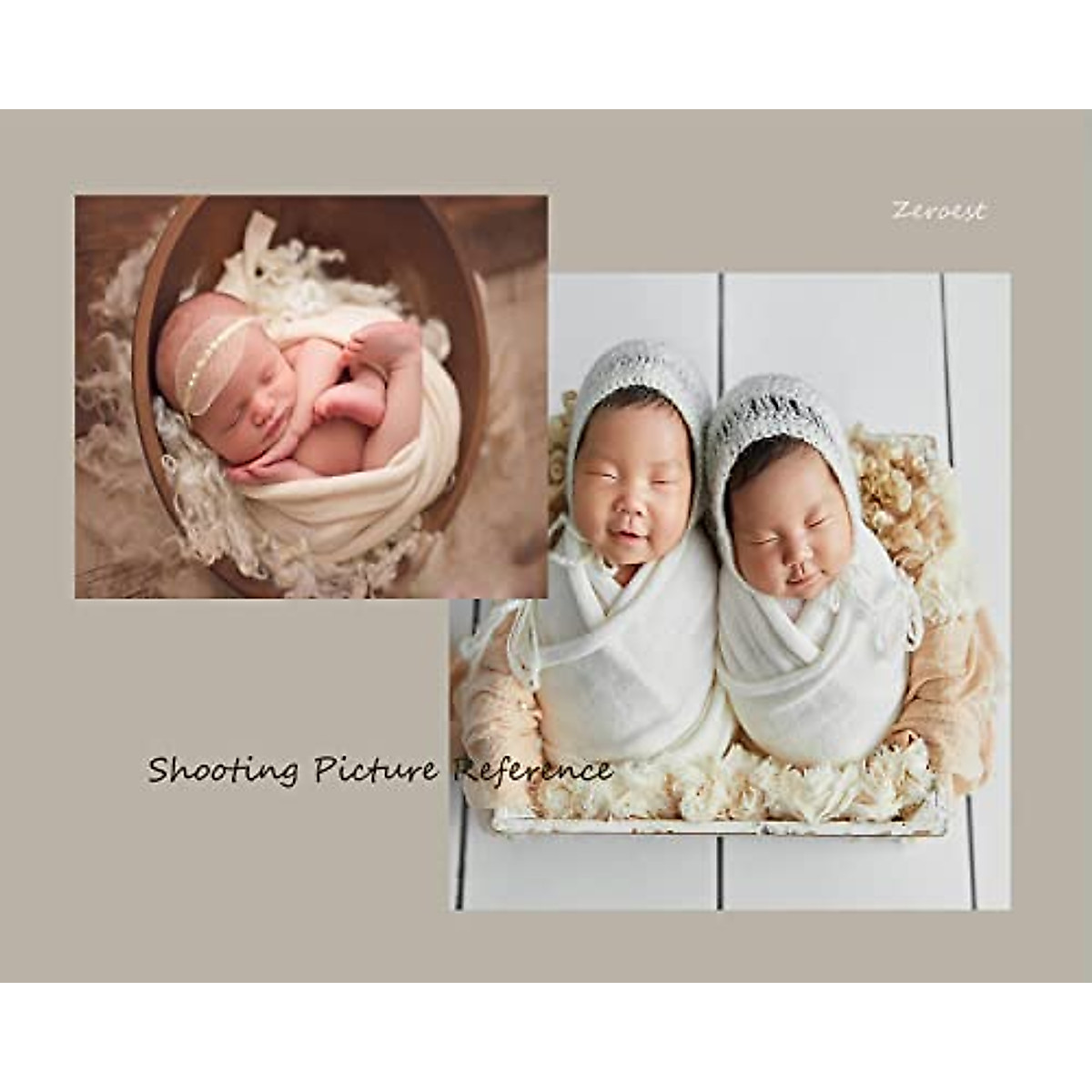 Zeroest Newborn Photography Wrap Newborn Photoshoot Props Boys Girls Newborn Posing Backgroud Stretch Knit Blanket for Baby Photo Prop (White, Small)