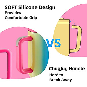 40 oz Tumbler with Handle and Straw Lid, Reusable Leak-Proof Insulated Tumblers, Stainless Steel Coffee Tumbler Cups, Travel Mug for Home Office, Keep Cold 34Hrs, Cup Holder Friendly(Pink Panther)