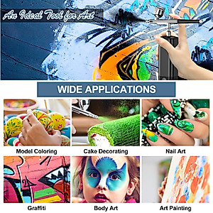 Avhrit Cordless Airbrush with 2 Battery, 32PSI Portable Airbrush Kit with Compressor, Dual-Action Cordless Airbrush for Painting, Makeup, Nail, Model