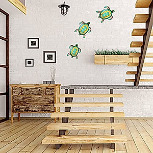 Erbacan Sea Turtle Wall Metal Art Decor,Feng Shui Outside House warming Gift Wall Decorations,Beach Theme for Garden Bathroom Outdoor Fence Patio Pool -Green
