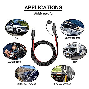 RIIEYOCA DC 8mm Male to SAE Connector Adapter 14AWG Cable,with SAE Polarity Reverse and DC 5.5mm x 2.5mm Adapter for RV & Solar Generator Portable Solar Panel,1.8M/6Ft