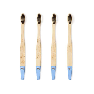 Wild & Stone | Firm Bristle Organic Bamboo Toothbrush | Four Handle Patterns | Firm Fibre Bristles | 100% Biodegradable Handle | Vegan Eco Friendly Bamboo Toothbrushes
